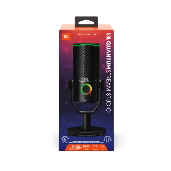 JBL Quantum Stream Studio | Microphone USB haut de gamme à diagramme quadripolaire pour le ...